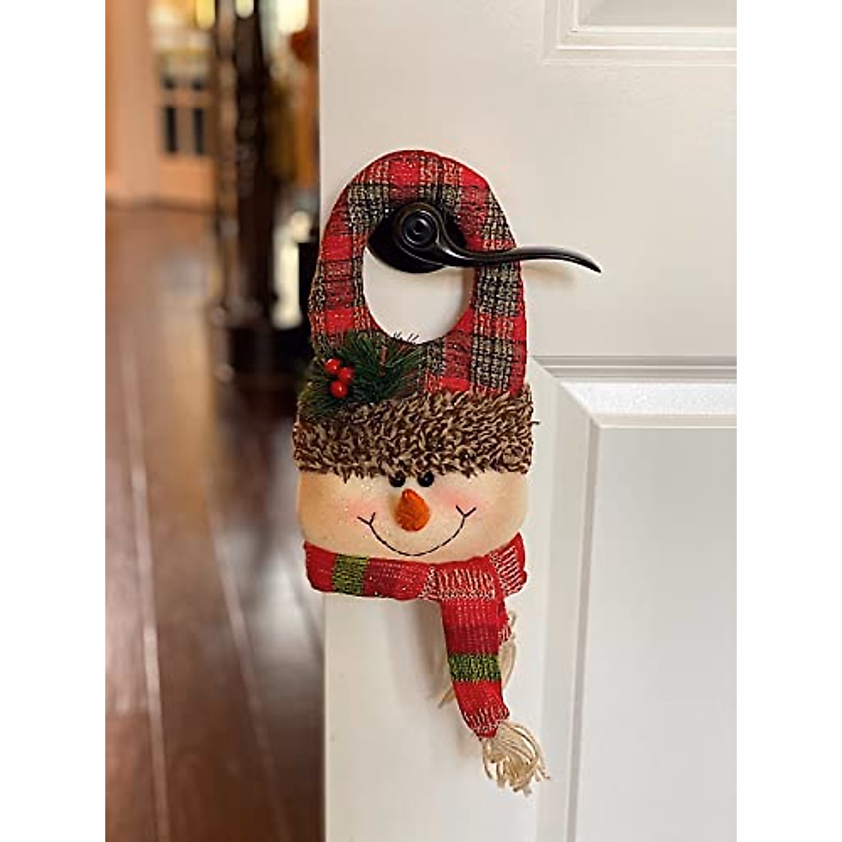 S/2 Snowmen Door Knob Wall Room Hangers Soft Plush Fabric Christmas Winter Holiday Decorations Home Business (Snowmen Hangers)