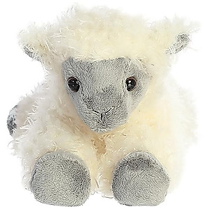 Aurora® Adorable Mini Flopsie™ Black Face Sheep Stuffed Animal - Playful Ease - Timeless Companions - White 8 Inches