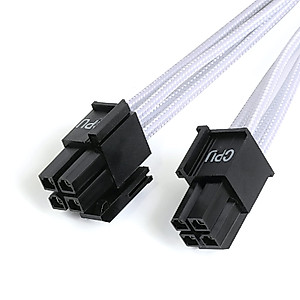 18AWG CPU Cable for EVGA, 70CM Male to Male PSU 8 Pin to 4+4 Pin EPS Sleeved Cable for EVGA G+ G2 G3 G5 G6 GA GM GT P2 P3 P5 P6 P+ T2