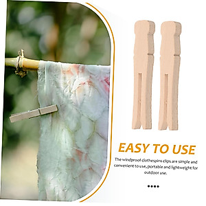SOESFOUFU 100pcs Wooden Clothespins Clothes Clips Clothespins Clips Wood Clothespins Clothes Pegs Clothesline Laundry Pegs Windproof Clothespins Quilt Clamp Blanket Fixing Clamp Clothing Peg