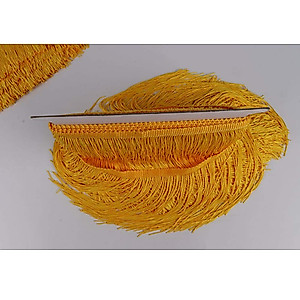 Heartwish268 Fringe Trim Lace Polyerter Fibre Tassel 6inch Wide 10 Yards Long for Clothes Accessories Latin Wedding Dress DIY Lamp Shade Decoration Golden Yellow