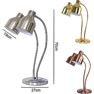Food Heat Lamp Freestanding, Commercial Food Heat Lamp, Food Warmer Metal Chandelier Portable Electric Food Warmer for Restaurant Buffet Family Dinner Kitchen (Color : Silver)