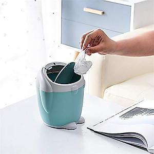 ESD HSDMYSH Mini Desktop Trash Can Mini Desk Garbage Can for Office Desktop Coffee Table Kitchen Bunny Cute Garbage Can Small Table Trash Can Shake Cover Bucket Small Paper Basket