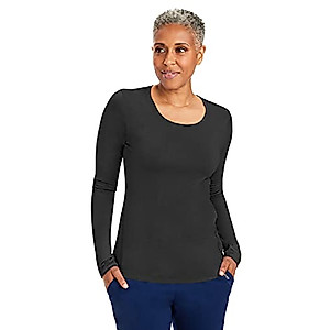Healing Hands Comfortable Under Scrubs for Women Knits Women’s Medical Long Sleeve Scrub Tee 5051 Mackenzie Black XL
