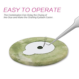 200 Pcs Eyelash Extension Adhesive Glue Pallet Sticker Pads, Disposable Waterproof Adhesive Holder Pad and 1 Pcs Eyelash Extension Jade Stone