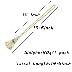 Fenghuangwu 2 Pack Curtain Tie Backs Rope Tassels for Curtains Drape tiebacks Handmade Outdoor Home and Outdoor Decorative (Mix Blue, 2p)