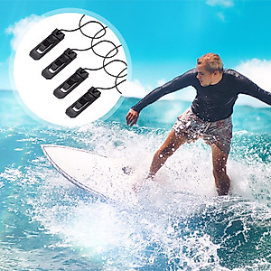 VILLCASE 4Pcs Surfboard Fin Clips Surfing Watershed Fin Clip Paddle Board Surfboard Tail Clip Surfboard Accessory for Outdoor Surfing Beach 4.3 x 1.3 x 1cm (Black)