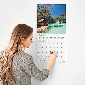 RED EMBER Beaches Jan - Dec 2023 Monthly Wall Calendar | Deluxe Edition - 5 Extra Full-Page Images & Extra Strength Hanging Hole | 12" x 24" Open | Thick & Sturdy Paper | Beautiful Tropical Vacation