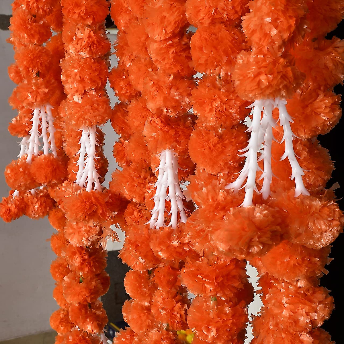 Krati Exports - 5 feet Indian Mix Color Artificial Decorative Marigold Flower Garland Strings for Christmas Wedding Party Decoration Diwali Decor