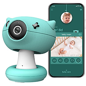 Pixsee Smart Baby Monitor with 5-in-1 Camera Stand Bundle, Cry Recognition and Decoder, Temperature and Humidity Detection, 2-Way Talk, FHD Video 5MP Non-Distorting Camera, Non Pixelated Night Vision