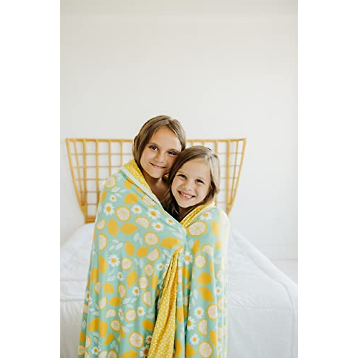 Copper Pearl Jumbo Premium Knit 3 Layer Stretchy Throw Blanket Lemon