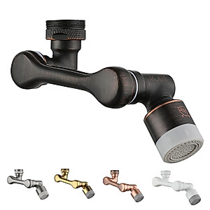 ROLYA 1080° Swivel Faucet Extender Bathroom Rotating Tap Attachment With CUPC Certification Aerator Oil Rubbed Bronze
