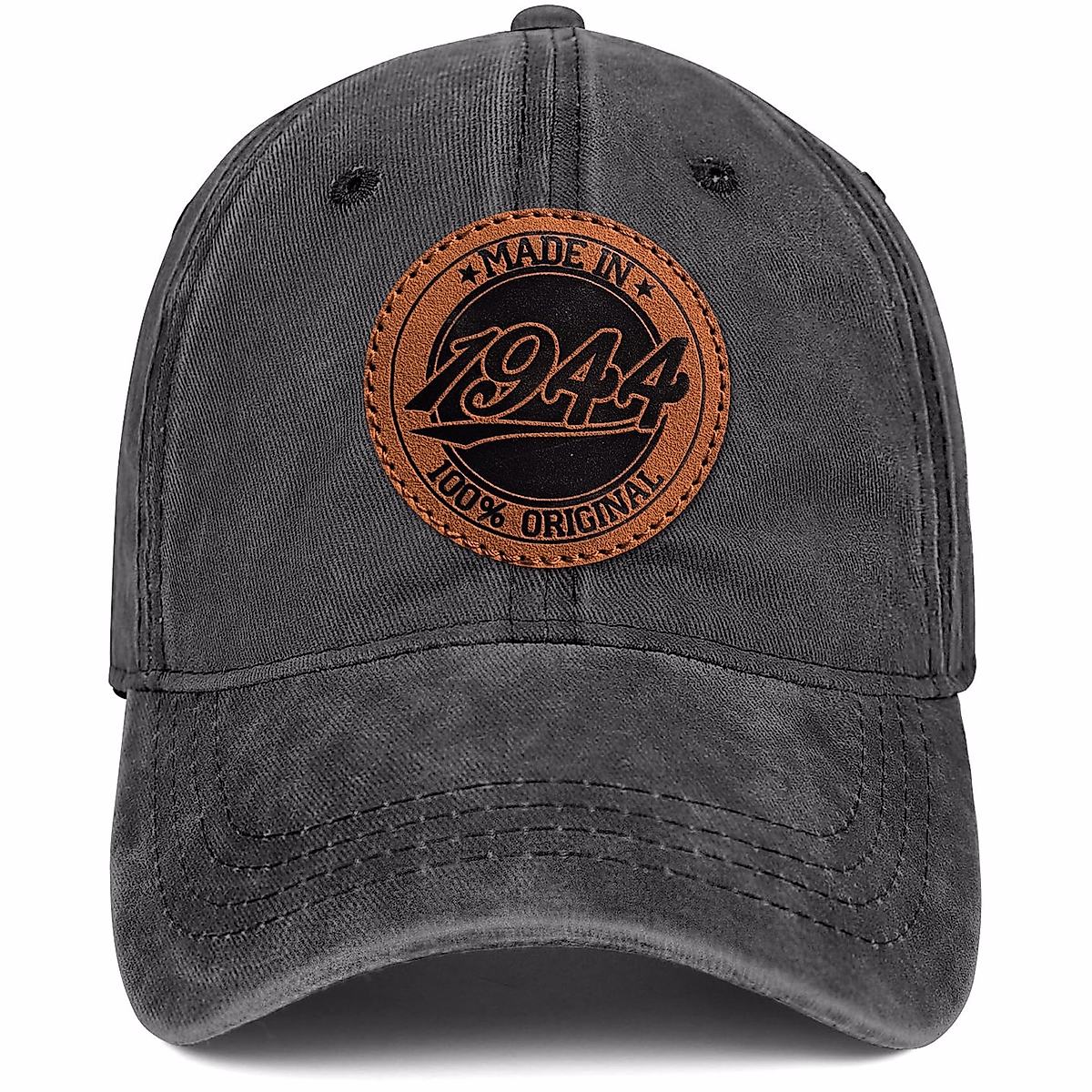 80th Birthday Gifts Men Women Made in Hat 80 Year Old Birthday Gift Idea Leather Pattern 100% Cotton Baseball Cap