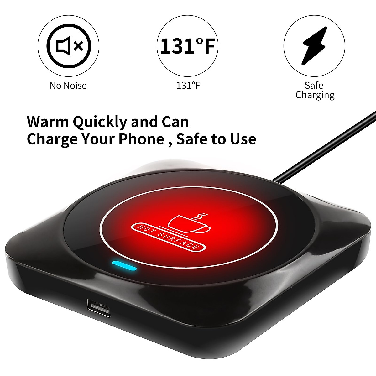 USB Coffee Warmer, Mug Warmer for Desk, Candle Warmer, Coffee Cup Warmer with Auto Shut Off