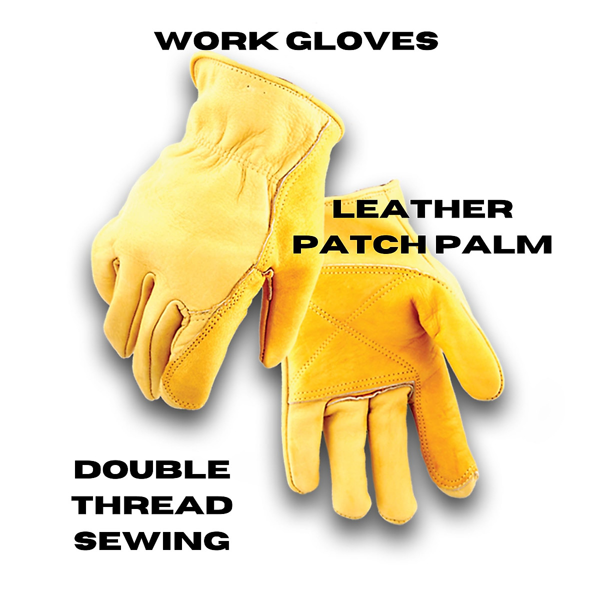 Golden Stag Iron Fencer Work Glove- 207 X-Large Cowhide Leather Fencing Gloves for Men Heavy Duty Double Palm, Guantes de Trabajo Para Hombre, Men Barbed Wire, Ranch, 207XL