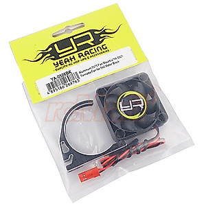 Yeah Racing Aluminum 7075 Fan Mount w/ YA-0327 40mm Tornado Fan for 540 Motor Black #YA-0526BK
