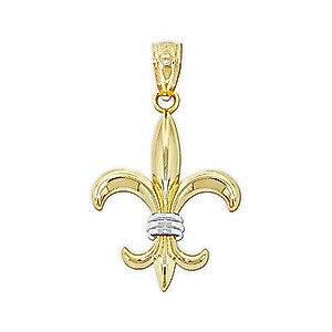 Charm America - Gold Fleur De Lis Charm - 10 Karat Solid Gold Jewelry