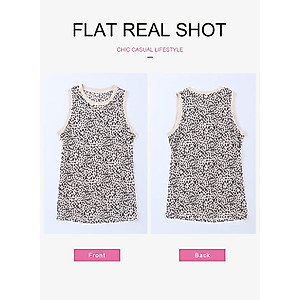 Dokotoo Womens Tops Dressy Casual Leopard Print Crewneck Sleeveless Slim Fit Summer Lightweight Tank Tops Leopard X-Large