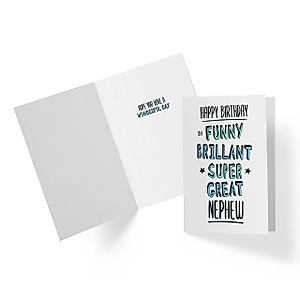 Sweet and Funny Birthday Card for Nephew, Large 5.5 x 8.5 Nephew Birthday Card, Happy Birthday Nephew Card, Birthday Card Nephew, Karto Compliment Nephew