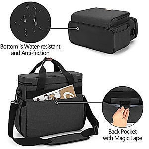 CURMIO Coffee Maker Travel Bag Compatible with Keurig K-Mini or K-Mini Plus, Single Serve Coffee Brewer Carrying Case with Multiple Pockets for K-Cup Pods, Travel Mugs, Black (Bag Only, Patent Design)