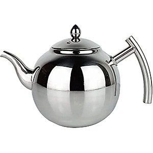 Stainless Steel Tea Kettle with Removable Teapot Infuser Container with Handle for Loose Leaf & Tea Bags, Suitable to Boiling Water & Tea on Induction Stove, Gas Stove Top (Color : OneColor, Size :