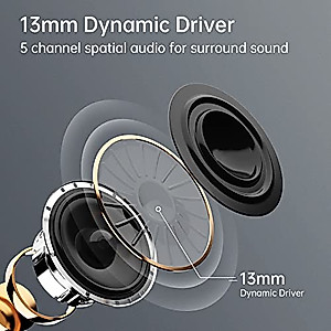 True Wireless Earbuds, 4 Mics Call Noise Cancelling Headphones 13mm Dynamic Driver for Deep Bass & Stereo Sound, Wireless Charging Case, Aadaptive EQ & Low Latency for Online Meeting & Sport（White）