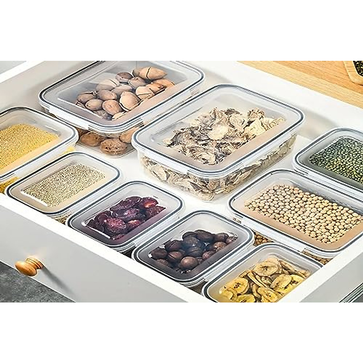 Large Size Food Storage & Fresh Produce Container with Built-in Removable Strainer - Fresh Produce Saver - BPA-Free, Leak-Proof Lid (Large)