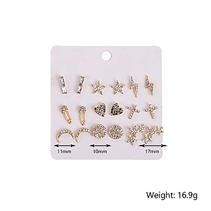 42 Pairs Earrings Set Assorted Multiple Stud Earrings Set for Women Earring Set for Multiple Piercings Statement Earrings Friendship Jewelry (#1)