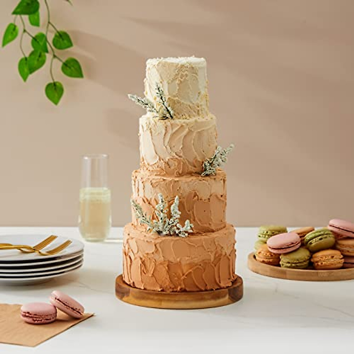 4 Piece Round Foam Cake Dummy Set for Decorating, 12" Tall Fake Cake in 4 Sizes for Birthday, Wedding Display (3, 4, 5, and 6 In)