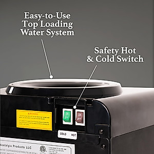 Igloo Top Loading Hot and Cold Water Dispenser - Water Cooler for 5 Gallon Bottles and 3 Gallon Bottles - Includes Child Safety Lock - Water Machine Perfect for Home, Office, & More - Black