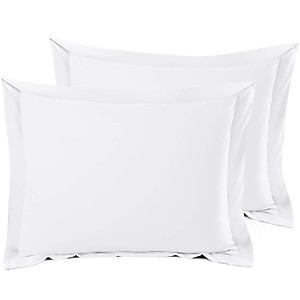 Nestl Double Brushed White Duvet Cover Queen Size 3 Piece Soft Queen Duvet Cover Set + Queen White Pillow Shams Set of 2
