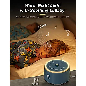 Dreamegg D1 Sound Machine - White Noise Machine with Baby Night Light for Sleeping, High Fidelity Sounds, Timer & Memory Feature, Sound Machine for Baby Adults, Home, Office, Travel (Navy Blue)