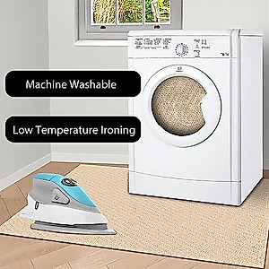 EARTHALL Upgraded Boho Runner Rug 2'x6',Beige Hallway Runner, Beige, 100% Woven Cotton Washable Beige Indoor Outdoor Rug Runner 2x6 for Kitchen/Laundry Room/Doorway/Bedroom/Bathroom