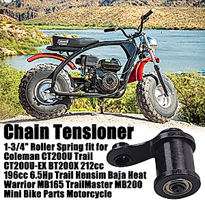 CNCMOTOK Chain Tensioner 1-3/4" Roller Spring fit for Coleman CT200U Trail CT200U-EX BT200X 212cc 196cc 6.5Hp Trail Hensim Baja Heat Warrior MB165 TrailMaster MB200 Mini Bike Parts Motorcycle