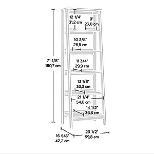 Sauder Trestle 5-Shelf Bookcase, Vintage Oak finish