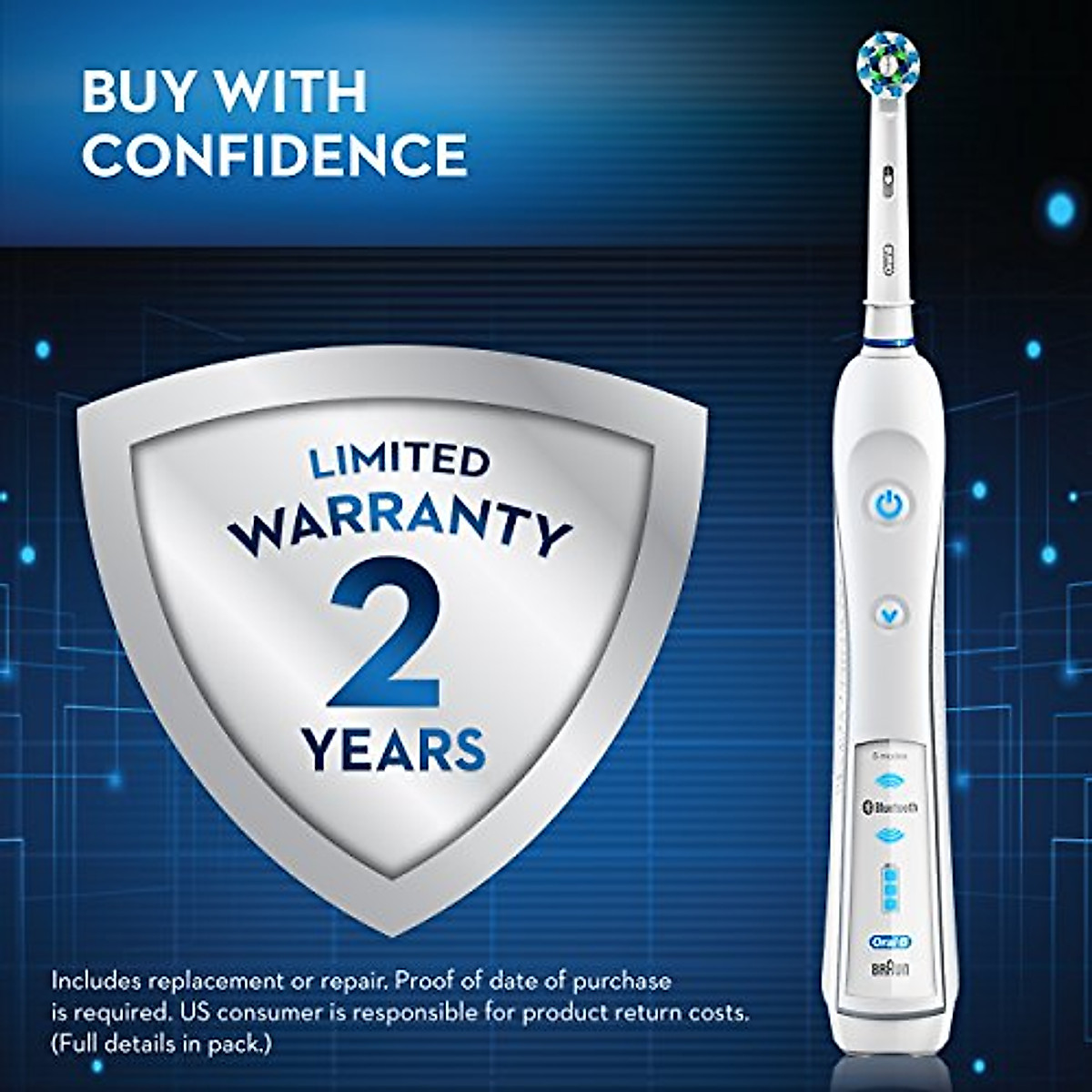 Oral-B 7000 SmartSeries Electric Toothbrush with Bluetooth Connectivity and Travel Case, White