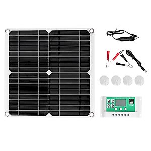 Shopping Spree Solar Panel Kit, 40W 18V 20A Solar Charge Controller Monocrystalline Silicon 280x280mm for Airplanes Satellites for Automobiles RVs Ships