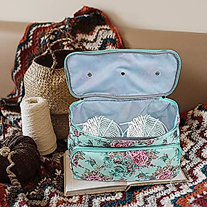 EXCEART Yarn Tote Knitting Crochet Organizer with Oxford Fabric Knitting Tote Bag Yarn Bag Storage for Knitting Accessories