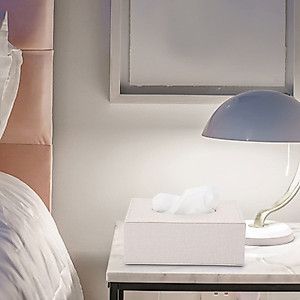 Sumnacon Tissue Box Cover Rectangle Linen Tissue Box,Stylish Tissue Box Holder with Magnetic Bottom,Decorative Tissue Cover for Bathroom Toilet Bedroom Living Room Table Desk Office, Beige