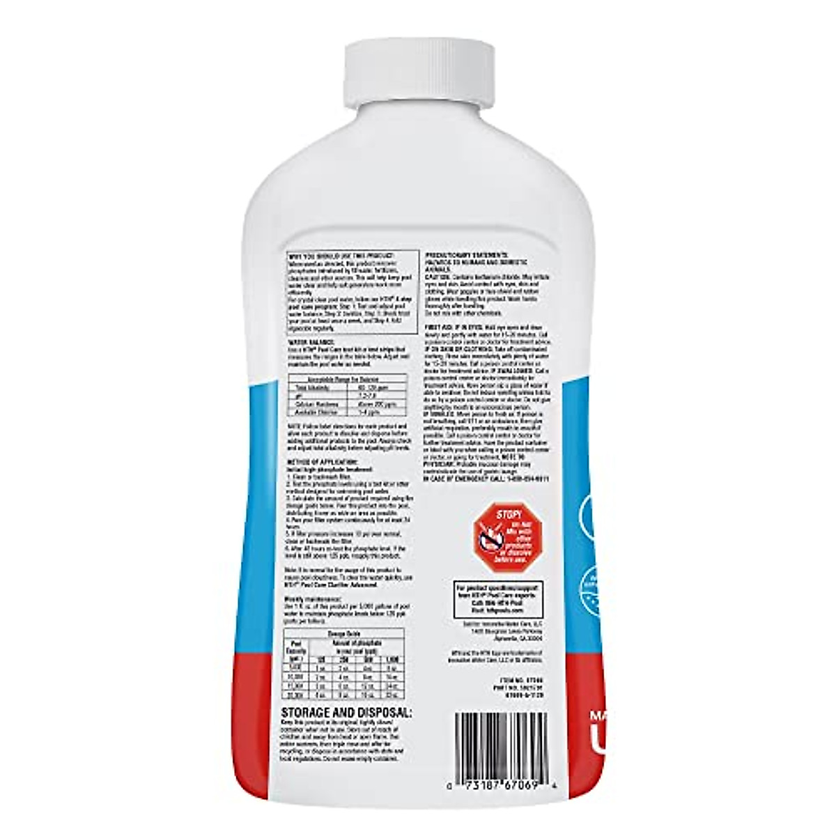 HTH 67069 Swimming Pool Care Phosphate Remover - Clears Cloudy Water and Prevents Algae Growth