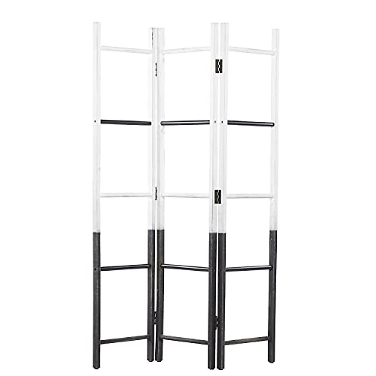 Deco 79 Farmhouse Wood Rectangle Room Divider Screen, 50" x 1" x 71", White