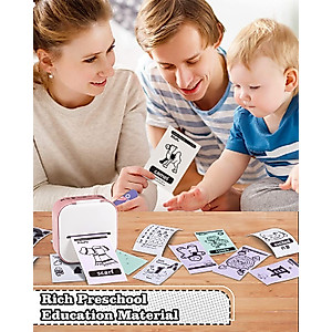 Memoking T02 Small Thermal Printer for Phone, Portable Wireless Note Printer with 3 Rolls Paper for Children’s Day Birthday and Printer Case