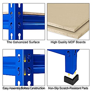 PrimeZone Storage Shelves 5 Tier Adjustable Garage Storage Shelving, Heavy Duty Metal Storage Utility Rack Shelf Unit for Warehouse Pantry Closet Kitchen, 28" x 12" x 59", Blue