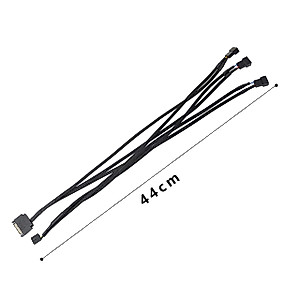 XMSJSIY SATA to 3 Pin 4 Pin PWM Fan Adapter Splitter Hub for 12V Desktop Computer Cooler Case Fans, 2 Pieces Packing