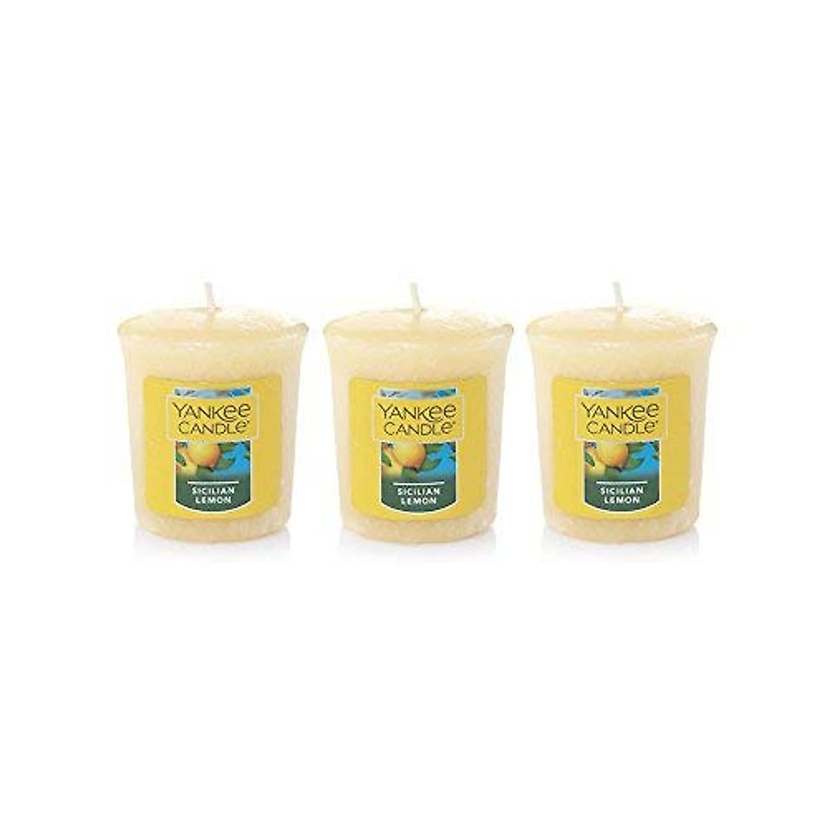 Yankee Candle 3 Sicilian Lemon Sampler Votive Candles 1.75 oz Each