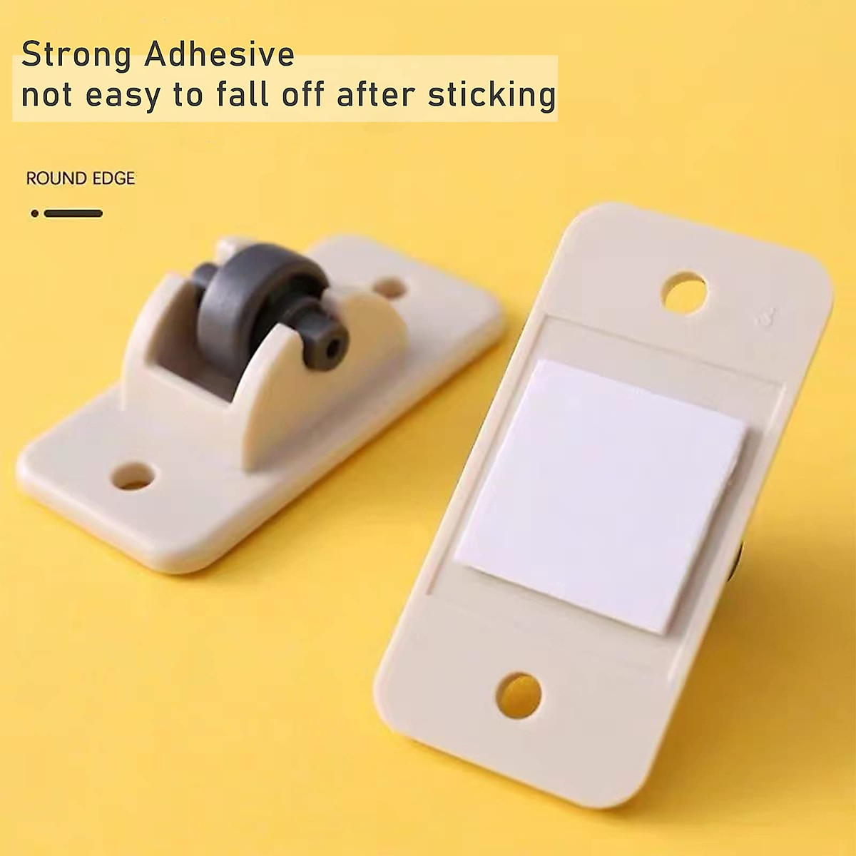 16 Pcs Small Wheels Mini Wheels Cute DIY Mini Casters Adhesive Plastic Castor Stick On Castors for Plastic Storage Bins Container Small Furniture Trash Can Box Moving Wheels