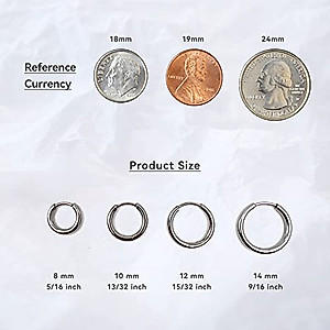 Limerencia Hypoallergenic Pure Titanium Pairs Small Huggie Hoop Earrings, Lightweight Cartilage Hoops Small Cubic Zirconia Cuff Earrings Mini Piercing Jewelry for Women (10mm, White CZ)