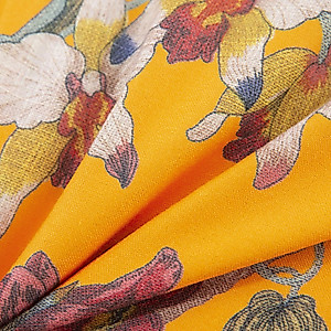 Makimoo Set of 4 Outdoor Dining Chair Cushions, Comfort Patio Seating Cushions, 44 x21x4.5 inch, Single Welt and Zipper (Sunset Blossom Orange)