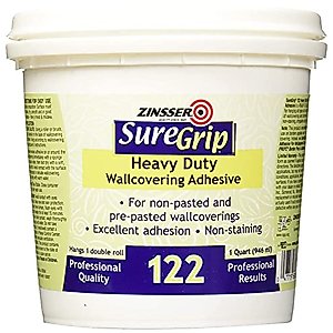 Zinsser 69384 SureGrip 122 Heavy Duty Wallcovering Adhesive, Quart