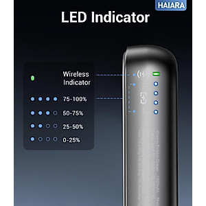 HAIARA for Magsafe Battery Pack, 10000mAh Magnetic Portable Charger with USB C Cable 20W PD Fast Charging, Slim & Lightweight Wireless Power Bank for iPhone 16/15/14/13/12 Series - Sky Grey